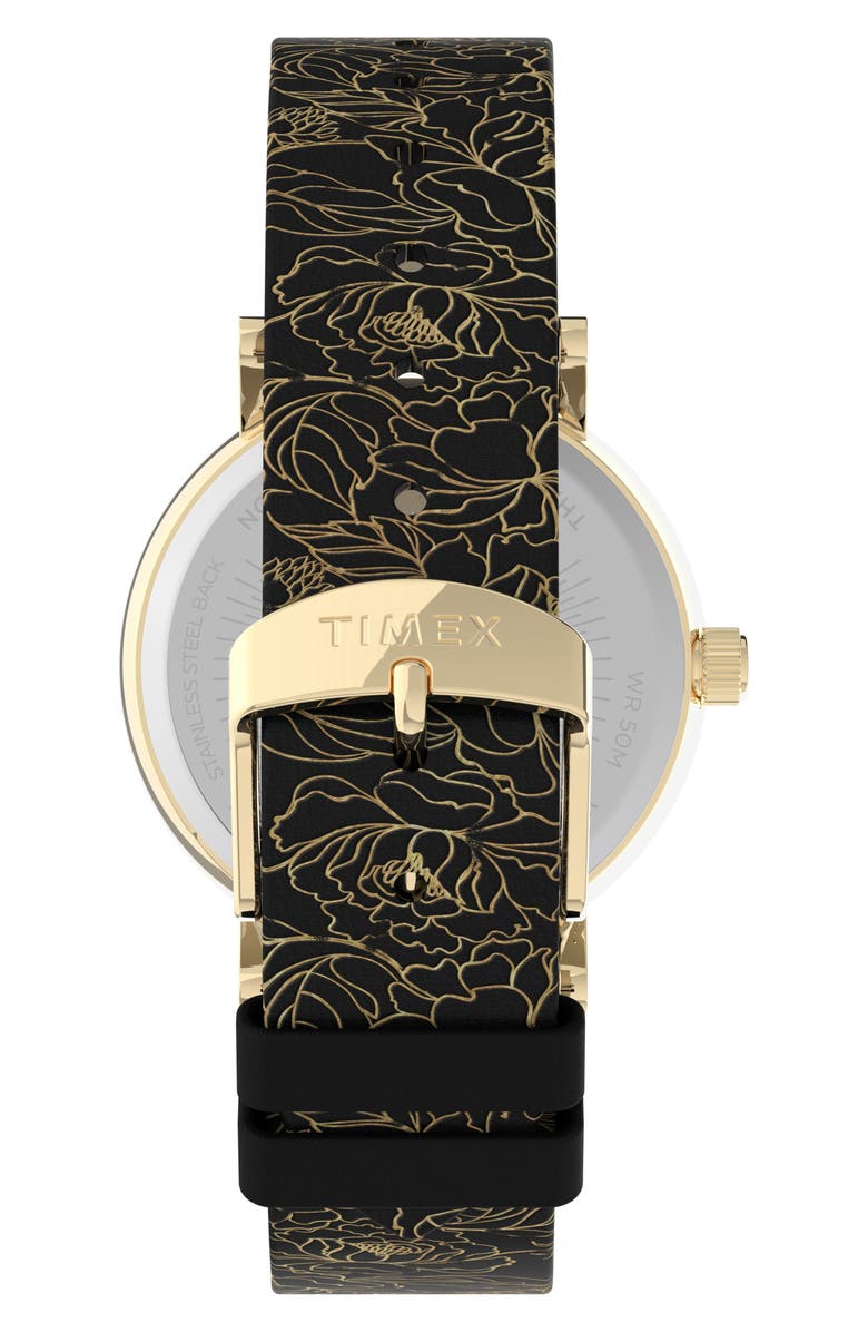Timex® Fairfield Floral Leather Strap Watch, 37mm x 7mm | Nordstrom