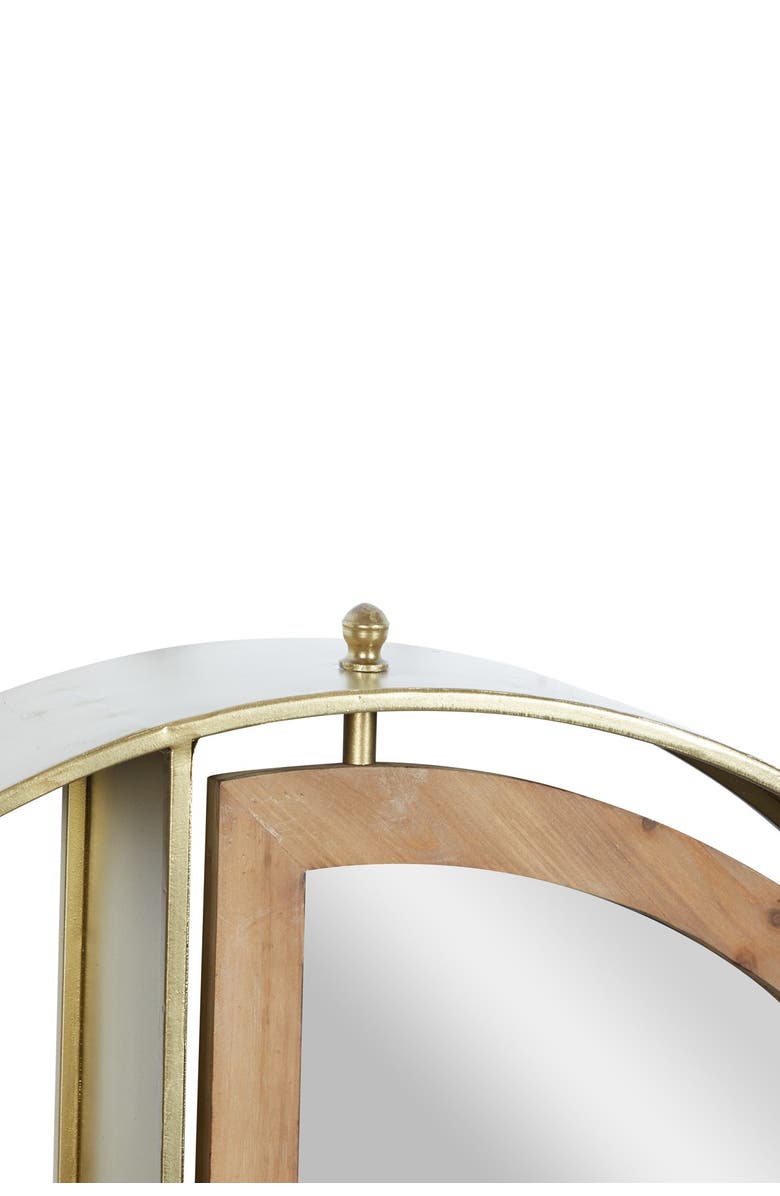GINGER BIRCH STUDIO Goldtone Metal Contemporary Wall Shelf with Half ...