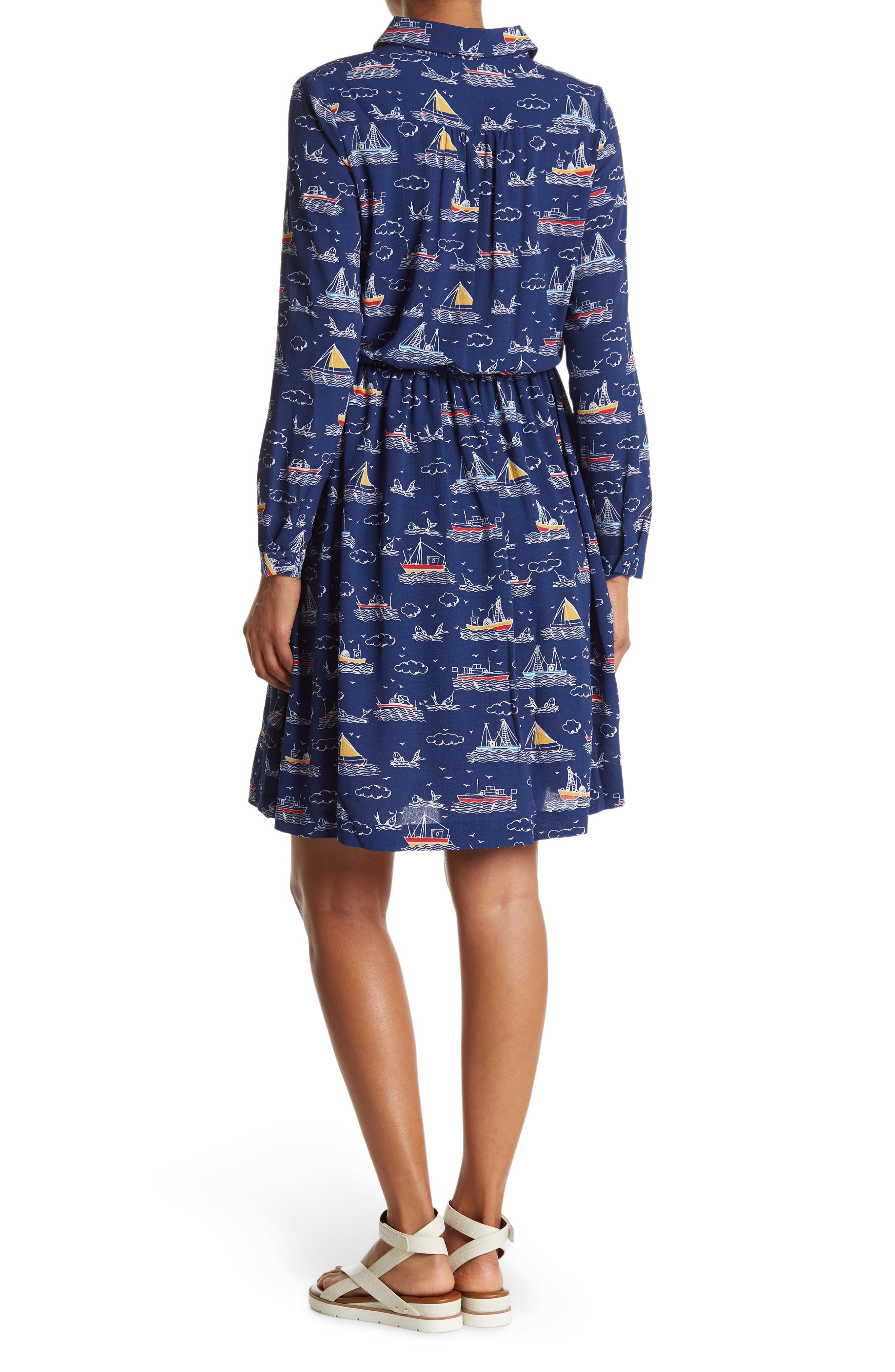 FRNCH Boat Print Collar Shirt Dress | Nordstromrack