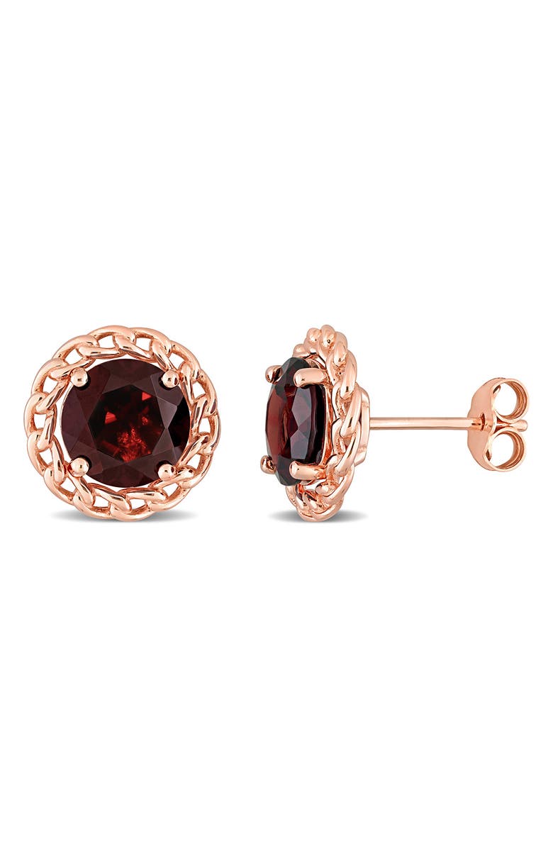 DELMAR Garnet Halo Stud Earrings | Nordstromrack