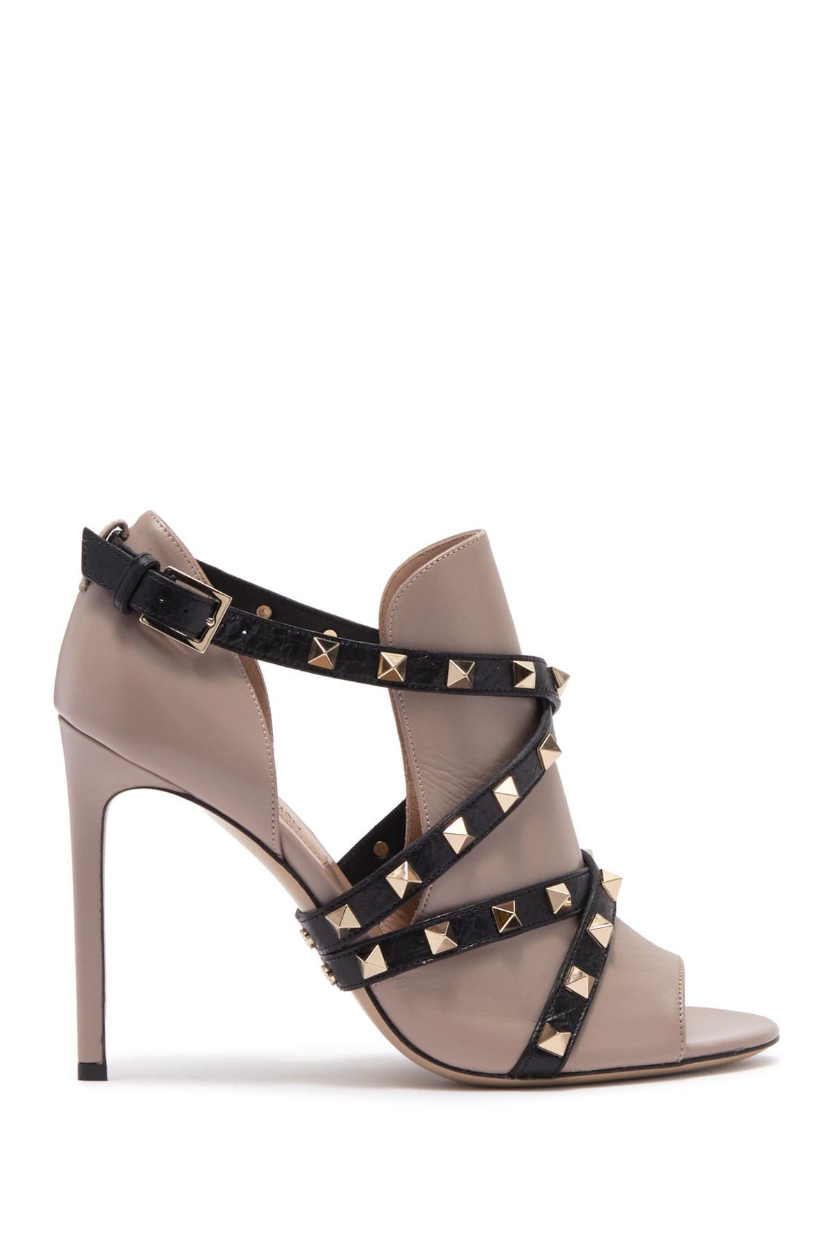 VALENTINO DONNA Pyramid Stud Peep Toe Bootie | Nordstromrack