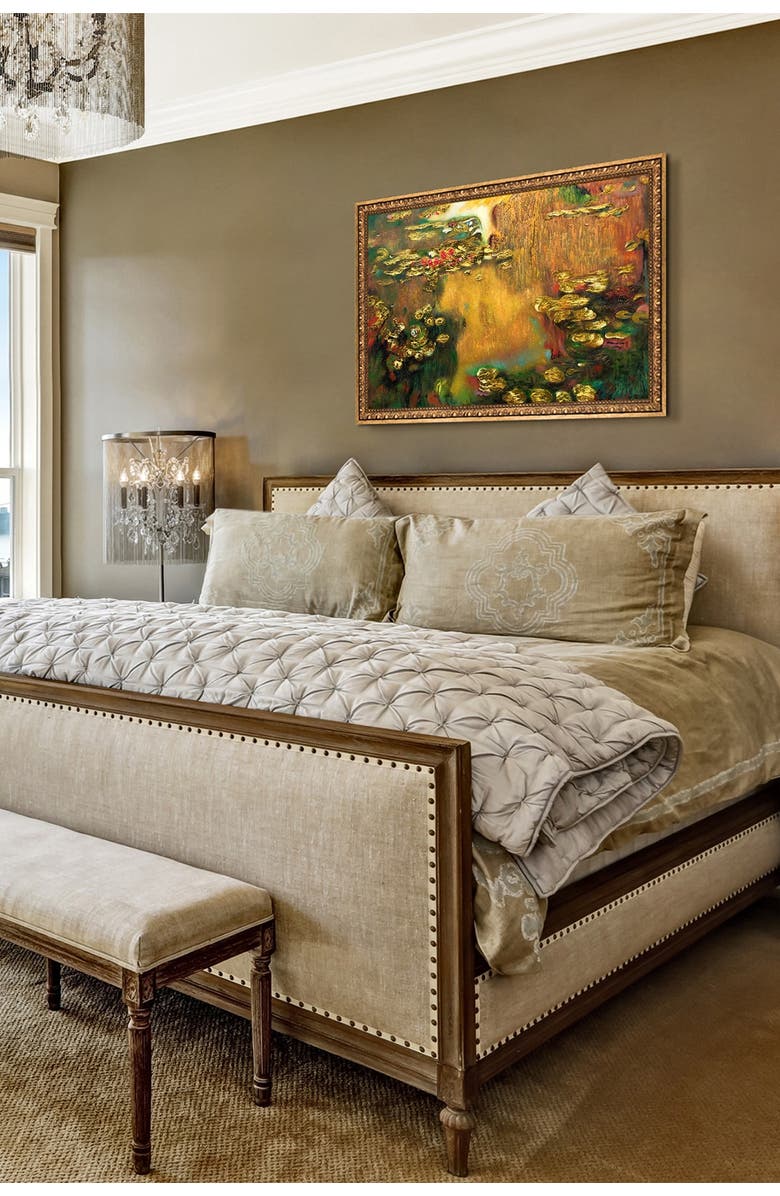 OVERSTOCK ART Water Lilies (Luxury Line) by Claude Monet Framed Canvas ...