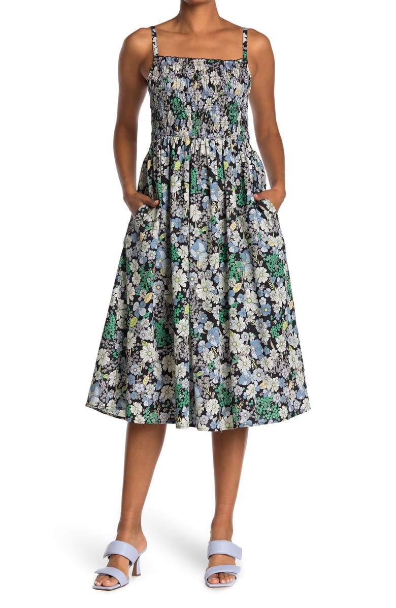 MAUBY Printed Smocked Sleeveless Dress | Nordstromrack