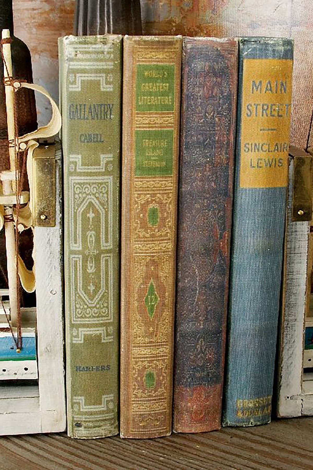 WILLOW ROW White Wood Sail Boat Bookends with Real Boat Rigging - Set ...