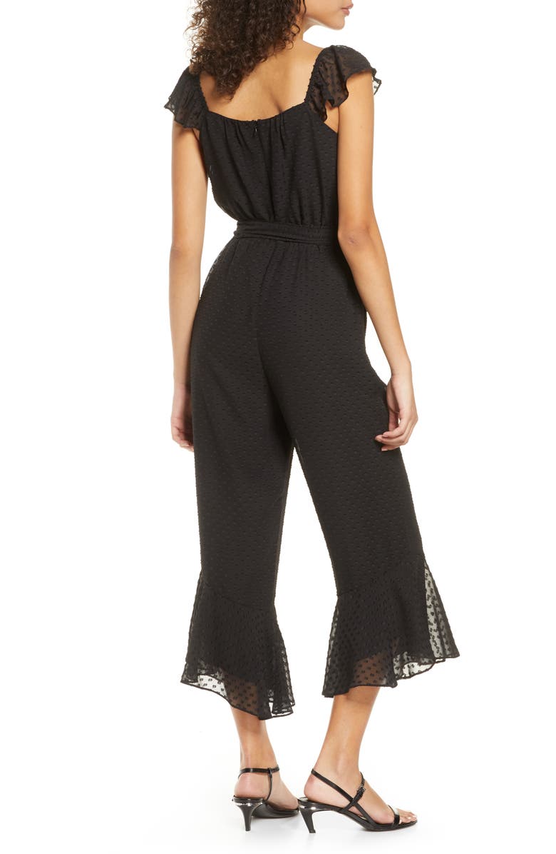 Ali & Jay The Avalon Ruffled Swiss Dot Crop Jumpsuit | Nordstrom