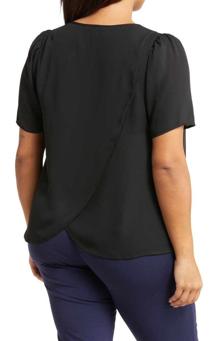 Daniel Rainn Textured Elbow Short Sleeve Blouse | Nordstromrack