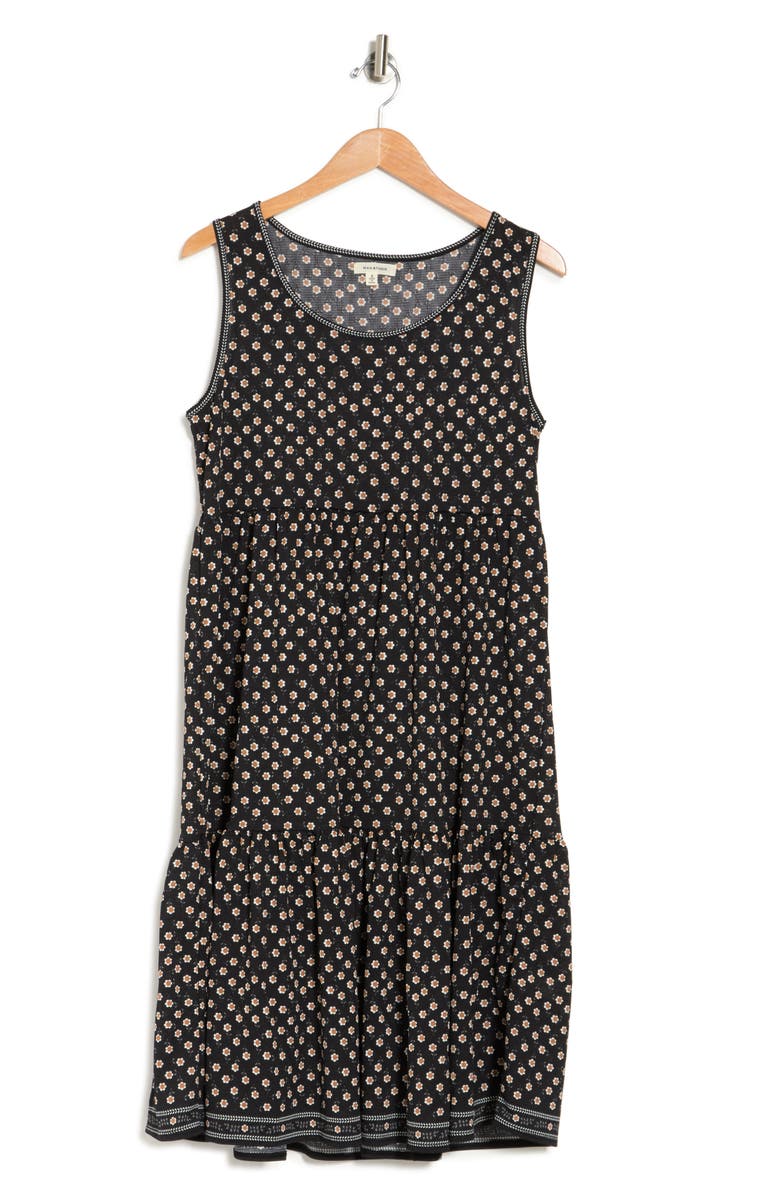 MAX STUDIO Textured Medallion Tiered Midi Dress | Nordstromrack