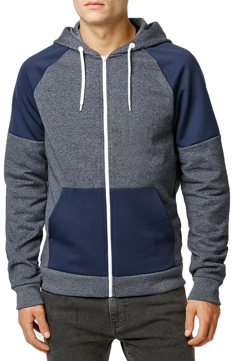 Topman Colorblock Zip Hoodie | Nordstrom