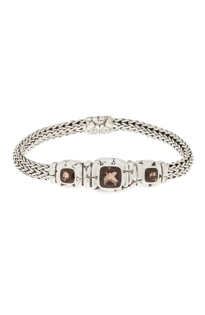 John Hardy Sterling Silver Kali Smoky Quartz Triple Square Station ...
