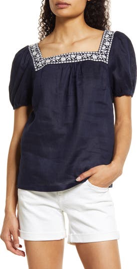 Boden Square Neck Linen Top | Nordstrom
