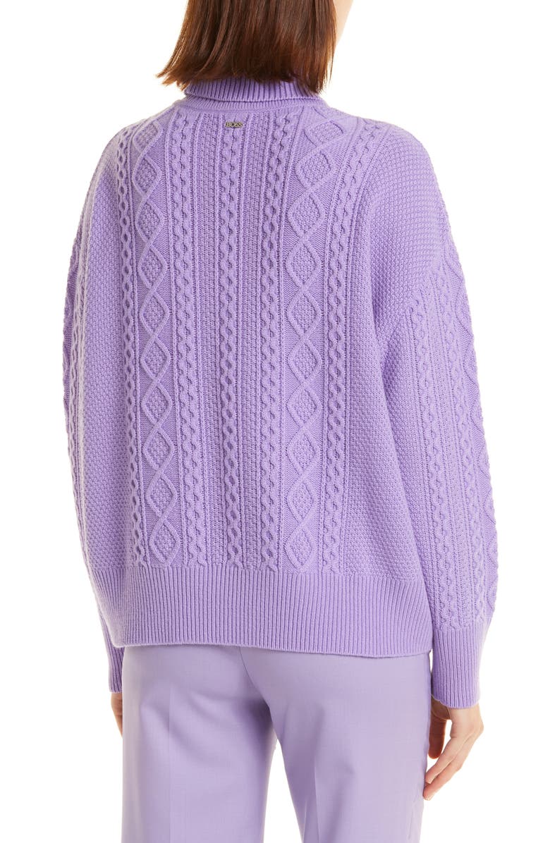 BOSS Fexica Turtleneck Cable Knit Wool & Cashmere Sweater | Nordstrom