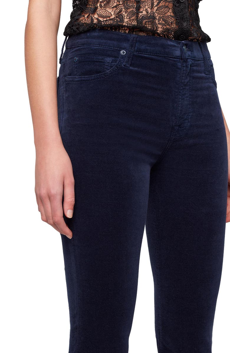 7 For All Mankind High Waist Slim Kick Flare Velvet Pants | Nordstromrack