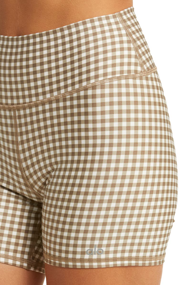 Alo Airlift Gingham Bike Shorts | Nordstrom