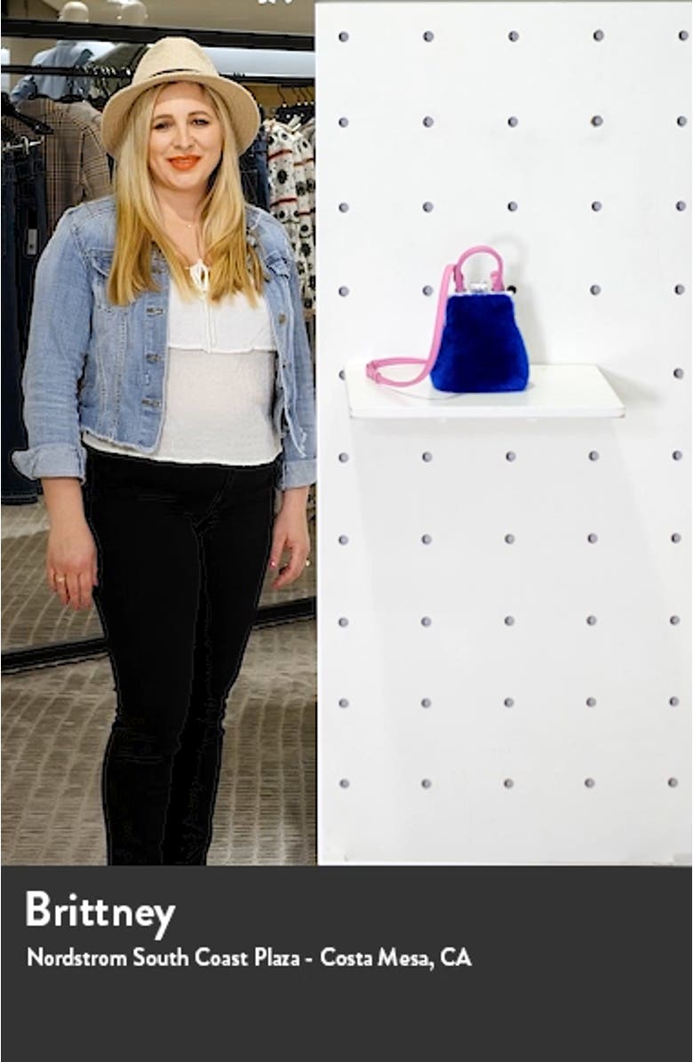 PERRIN Le Mini Genuine Shearling & Leather Top Handle Bag | Nordstrom