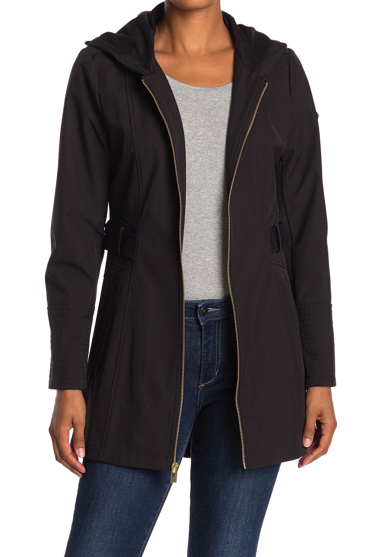 Via Spiga Half-Belt Hooded Soft-Shell Jacket | Nordstromrack