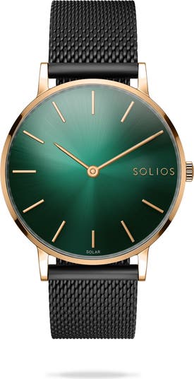 Solios Watches The Rainforest Classic | Green Dial - Rose Gold Case ...