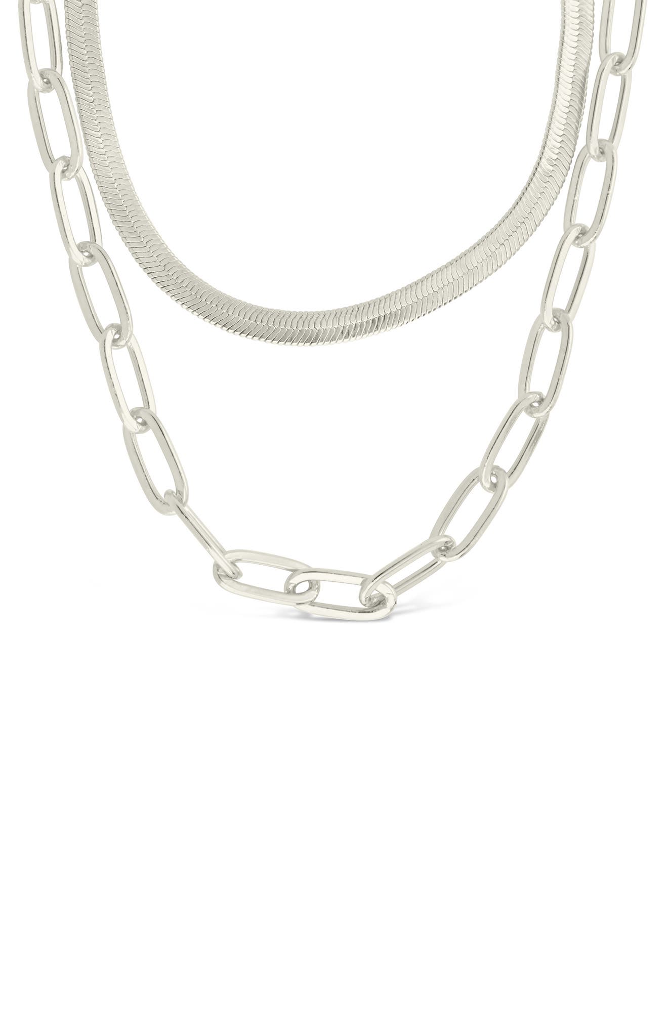 Sterling Forever Brinley Layered Chain Necklace | Nordstromrack