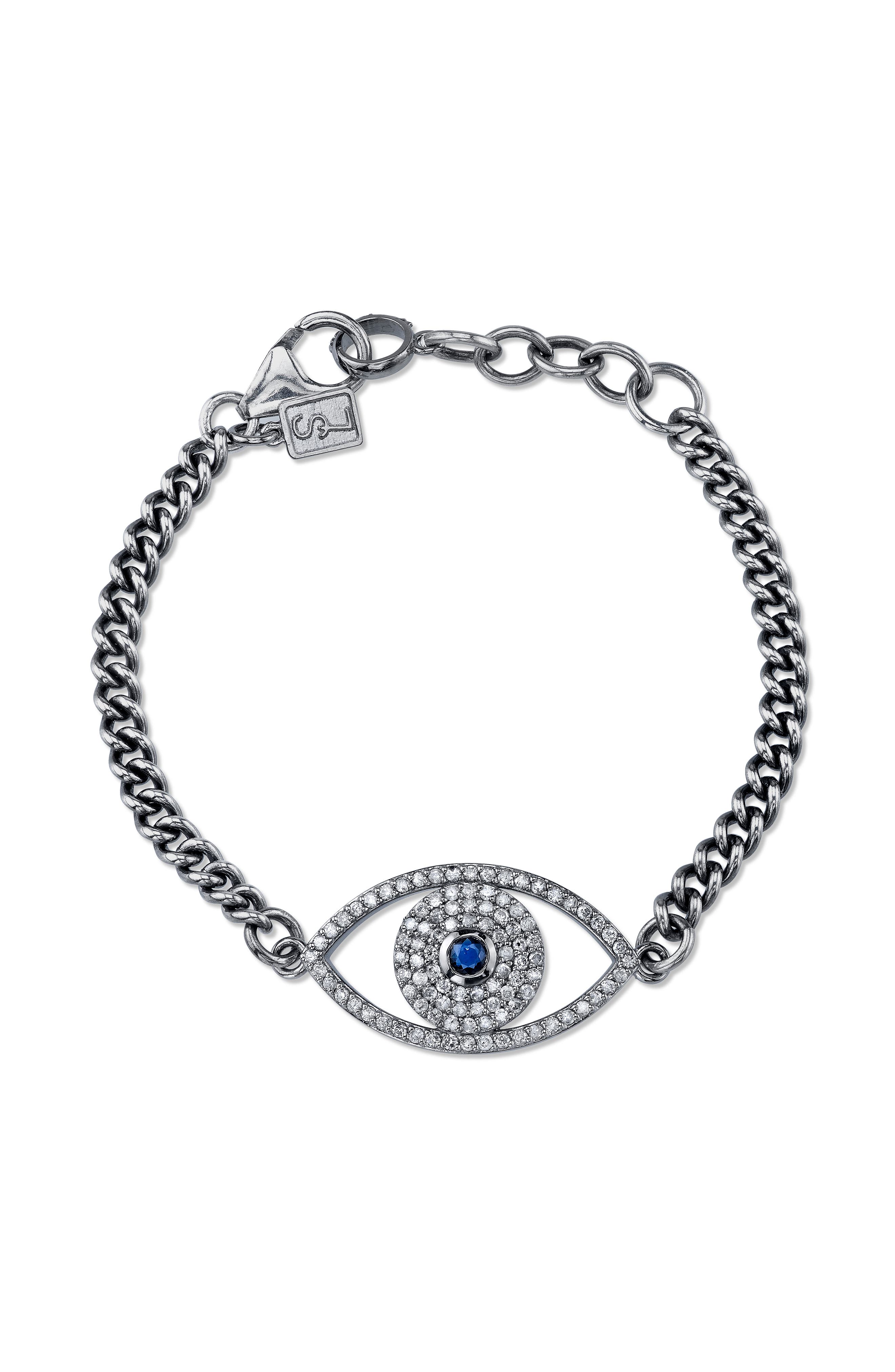Sheryl Lowe Evil Eye Curb Chain Bracelet | Nordstrom