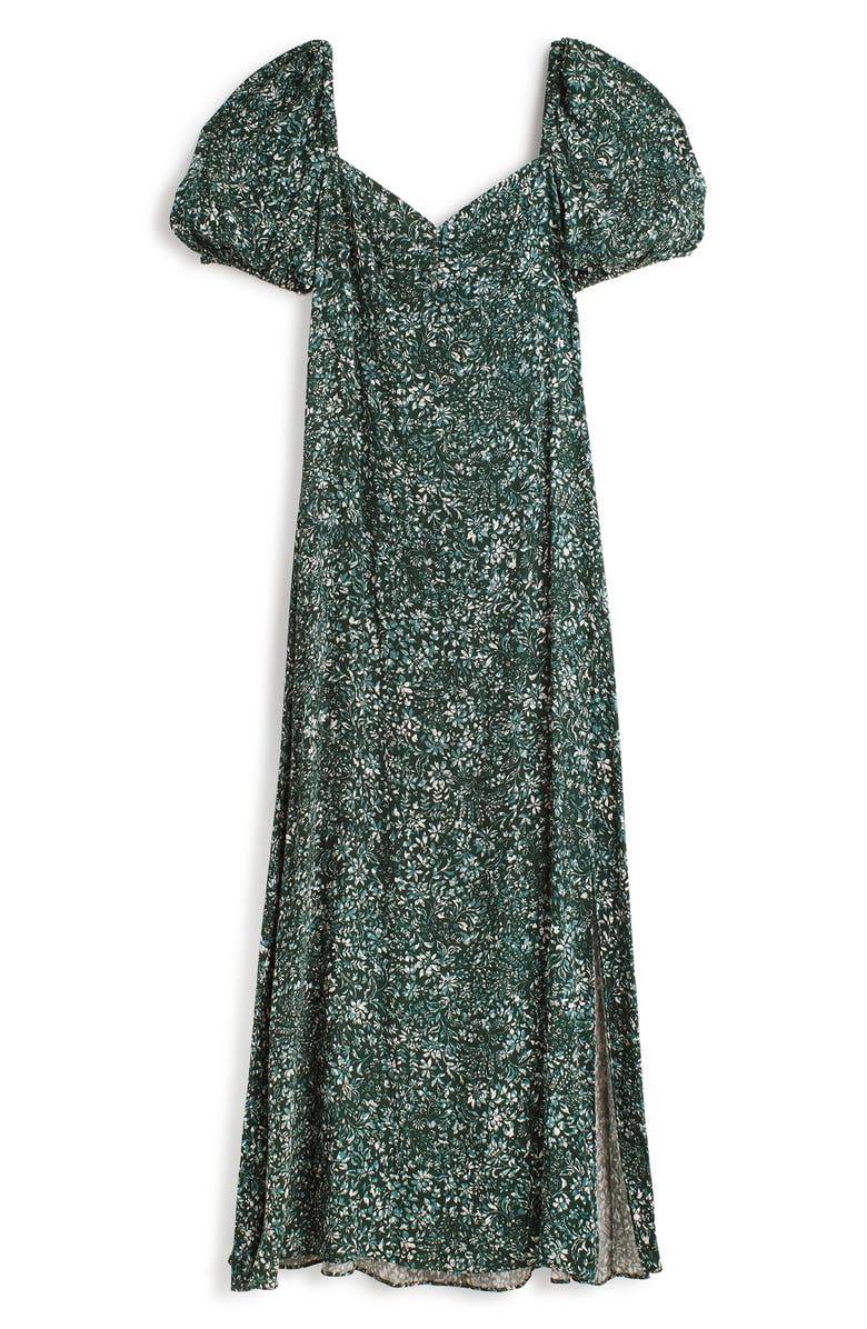 Madewell Floral Puff Sleeve Sweetheart Midi Dress | Nordstromrack