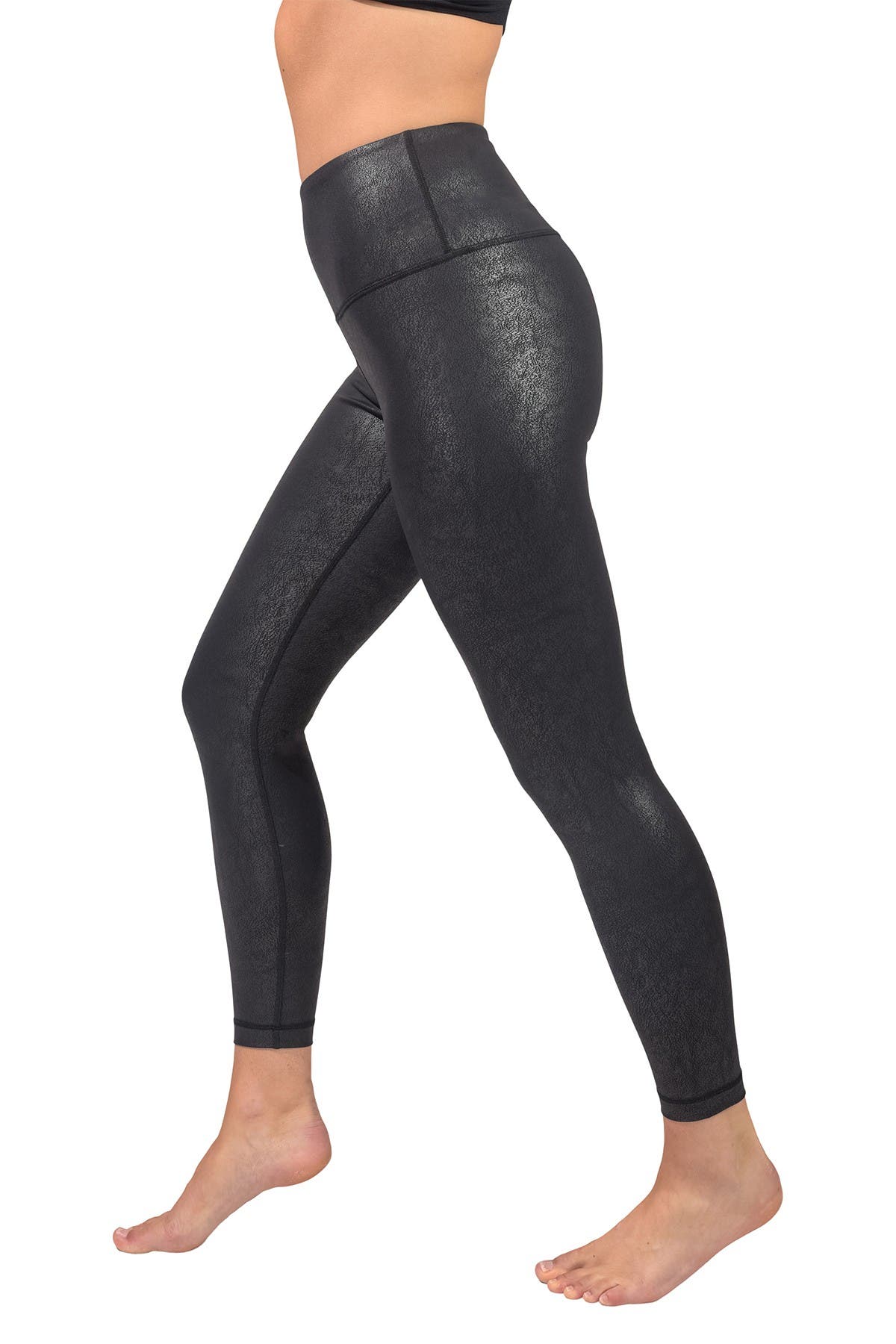 90 DEGREE BY REFLEX Faux Cracked Leather High Rise Ankle Leggings ...