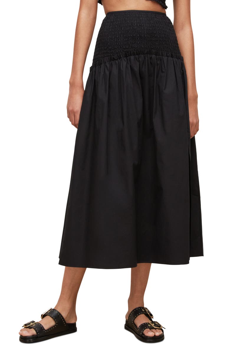 AllSaints Alex Cotton Midi Skirt | Nordstromrack