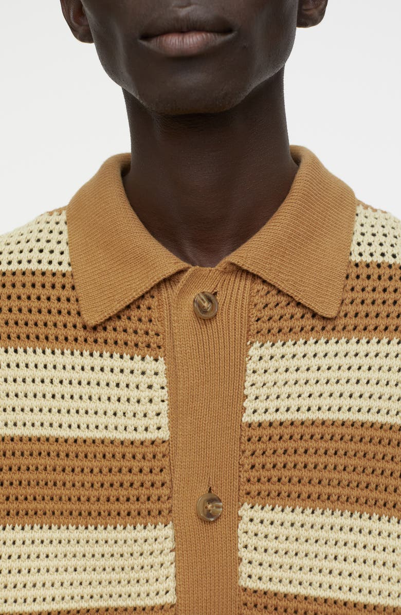 Closed Stripe Open Stitch Organic Cotton Polo Cardigan | Nordstromrack