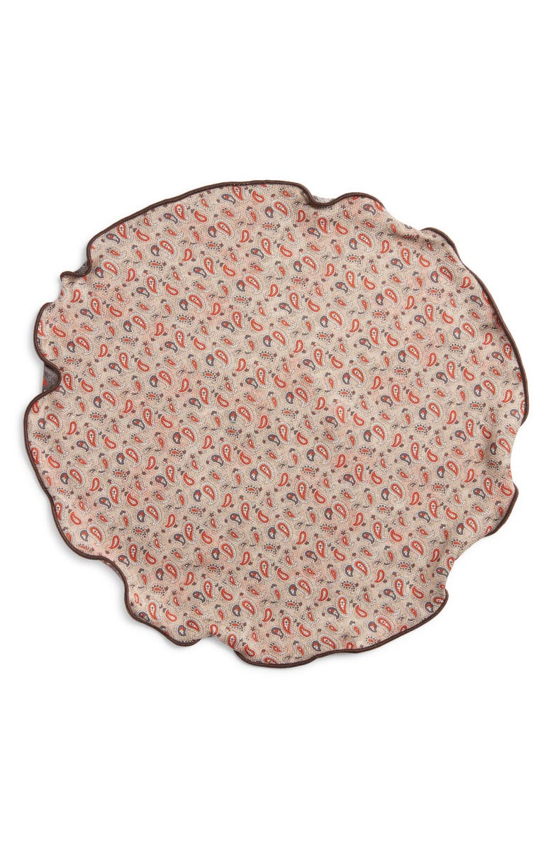 EDWARD ARMAH Paisley & Leaf Print Reversible Silk Pocket Circle ...