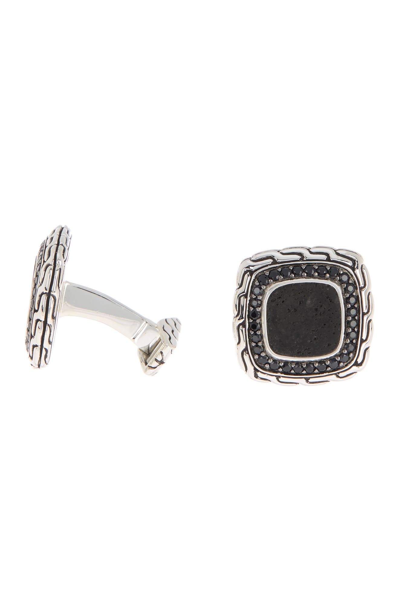 John Hardy Sterling Silver Classic Chain Black Sapphire Cuff Links ...