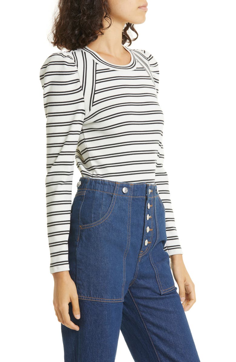 Veronica Beard Delano Stripe Cotton Top | Nordstromrack