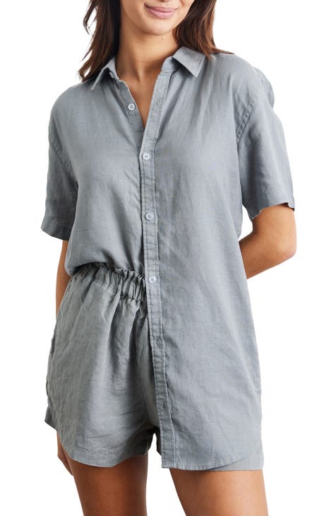 Women's 100% Linen Button Up Tops | Nordstrom