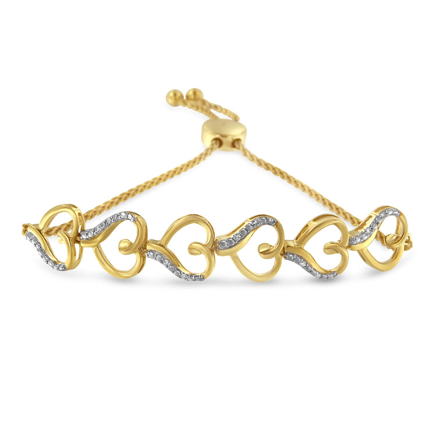 Haus of Brilliance 10K Yellow Gold over Silver Diamond Accented Open ...