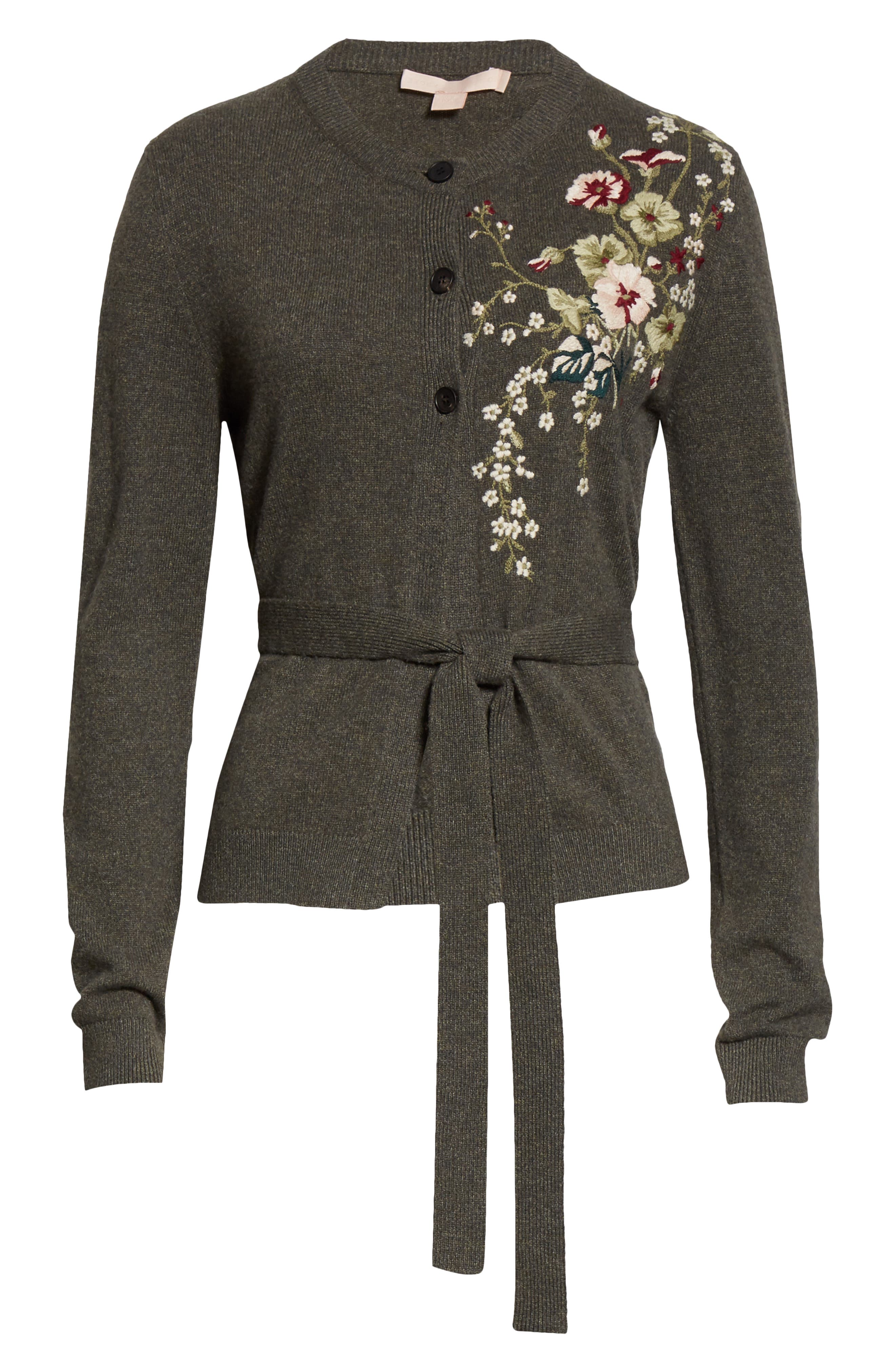 Brock Collection Floral Embroidered Wool & Cashmere Cardigan | Nordstrom