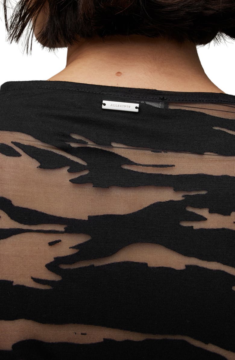 AllSaints Beta Mattea Ruched Burnout Crop Top | Nordstromrack