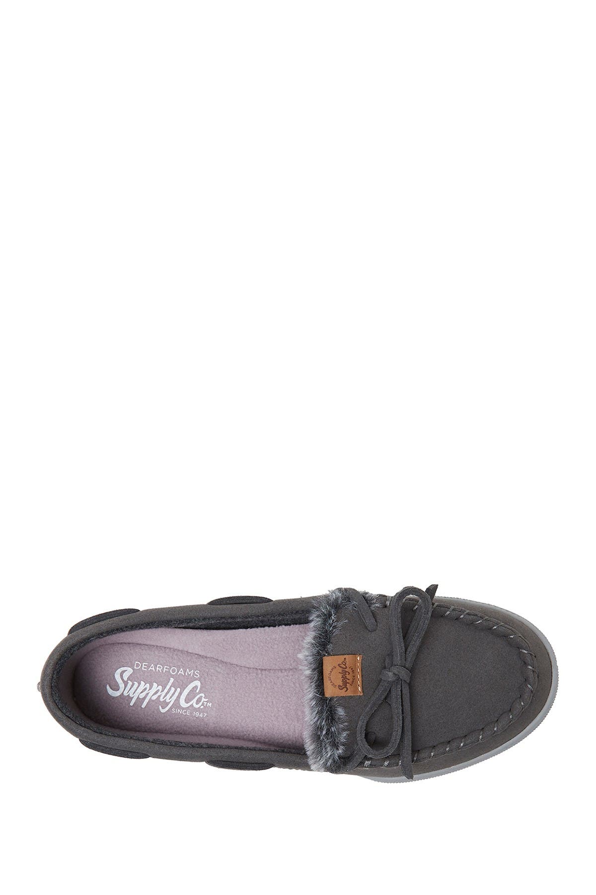 SUPPLY CO BY DEARFOAMS Robin Ultrasuede Faux Fur Trim Moccasin (Women ...