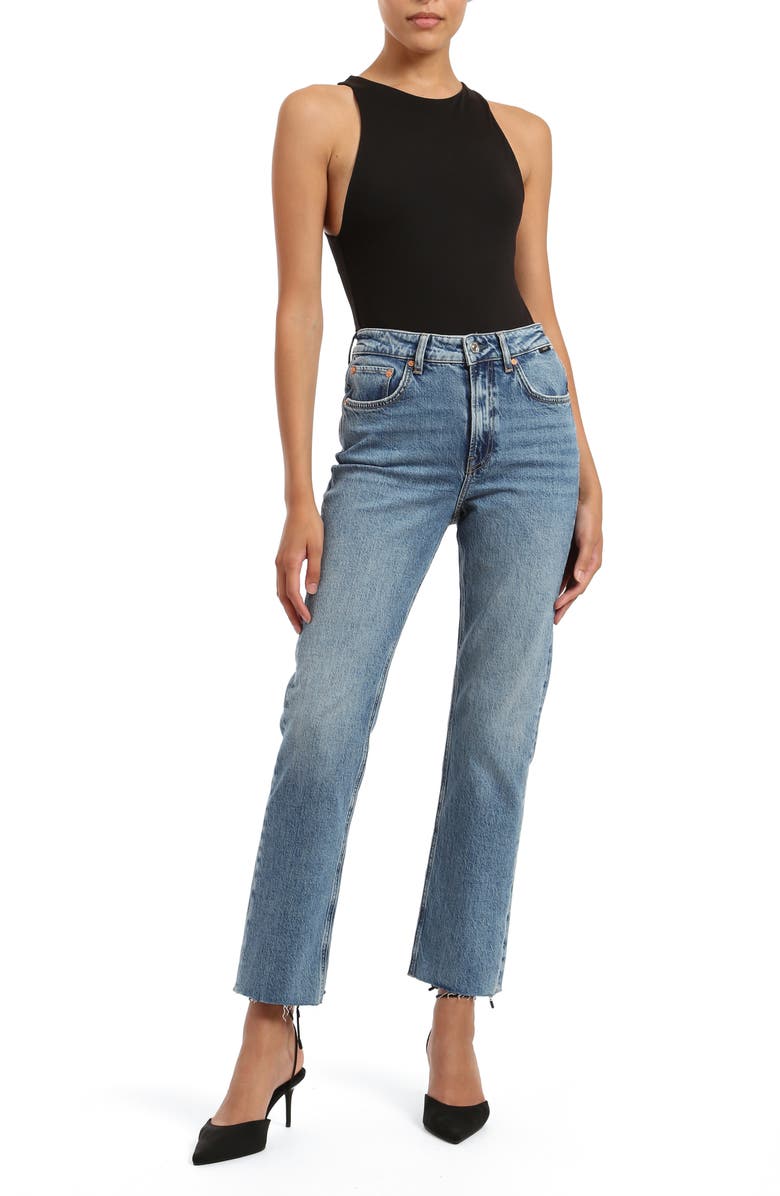 Mavi Jeans New York Raw Hem High Waist Straight Leg Jeans | Nordstromrack