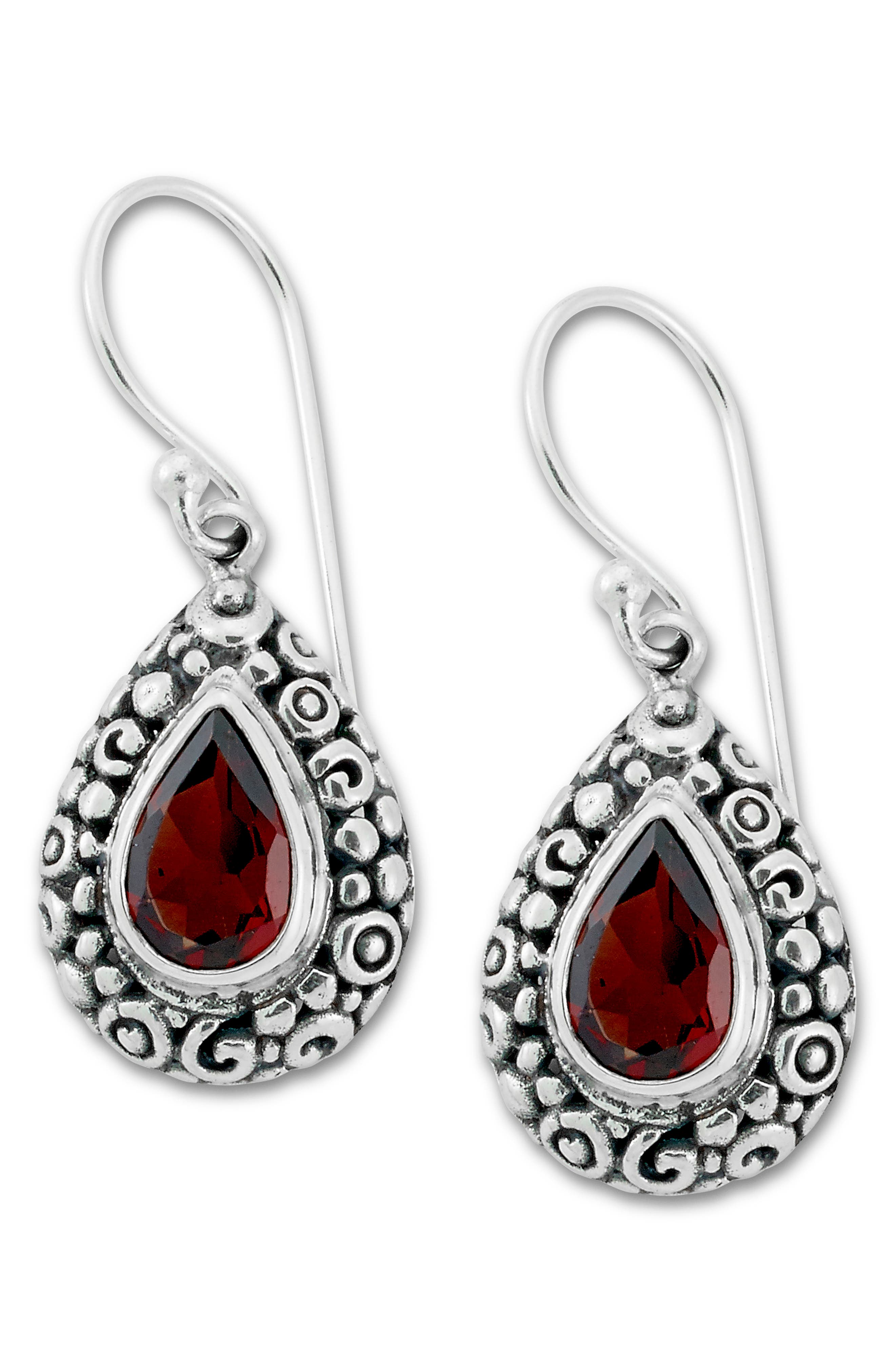 SAMUEL B. Sterling Silver Garnet Teardrop Earrings | Nordstromrack