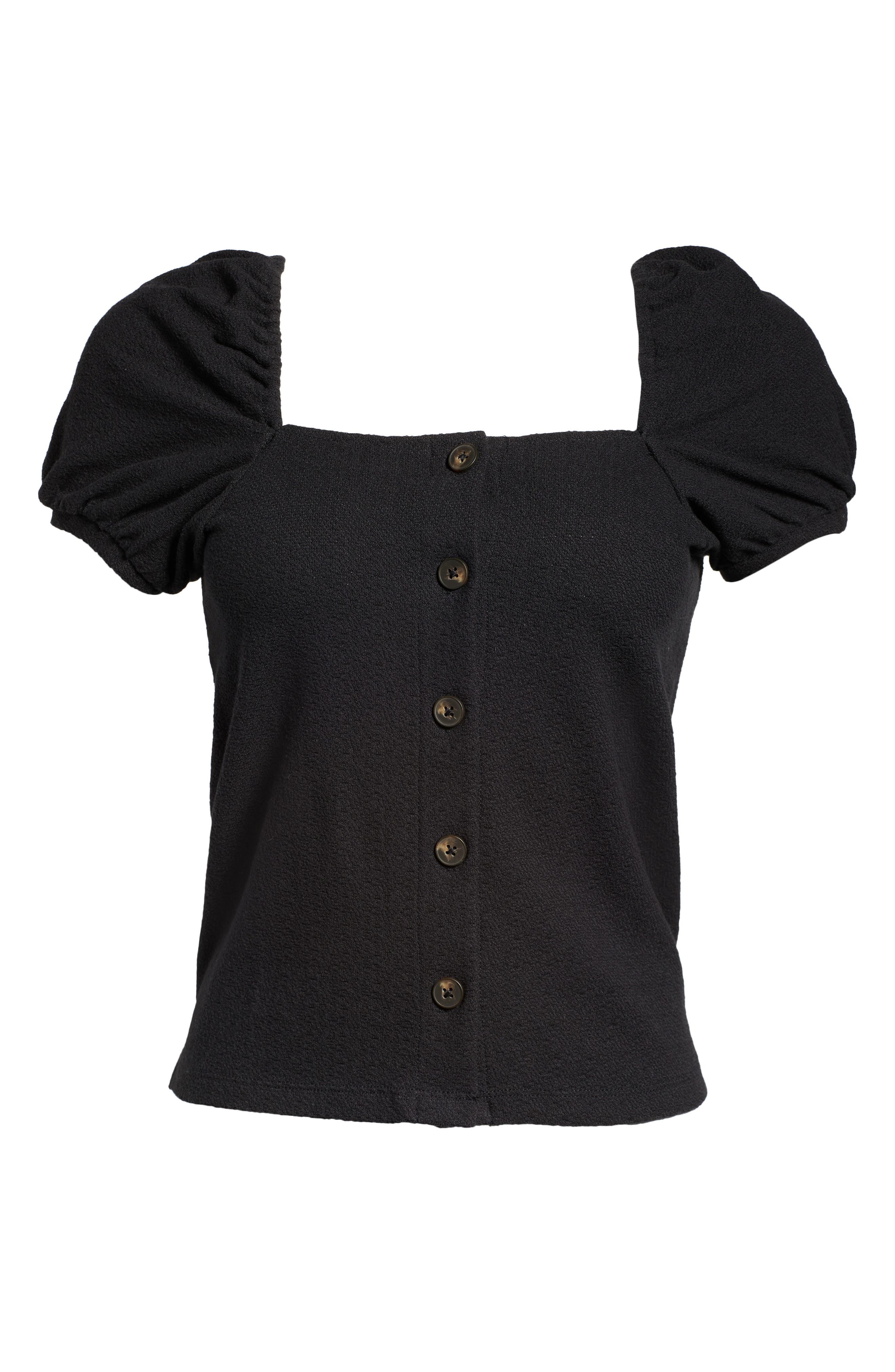 Madewell Women's Jacquard Square Neck Puff Sleeve Top | Nordstrom