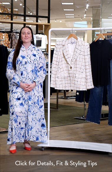 Veronica Beard Healy Check Tweed Dickey Jacket | Nordstrom