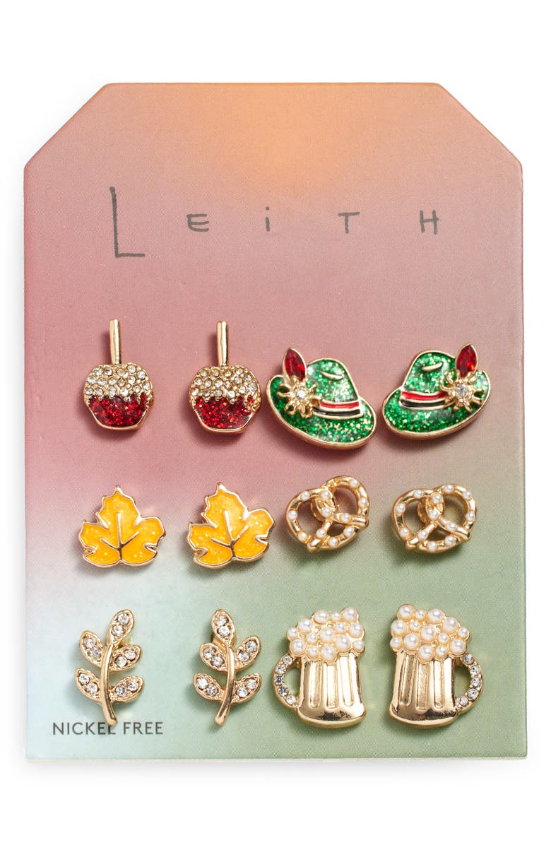 Leith 6-Pack Harvest Assorted Stud Earrings | Nordstromrack