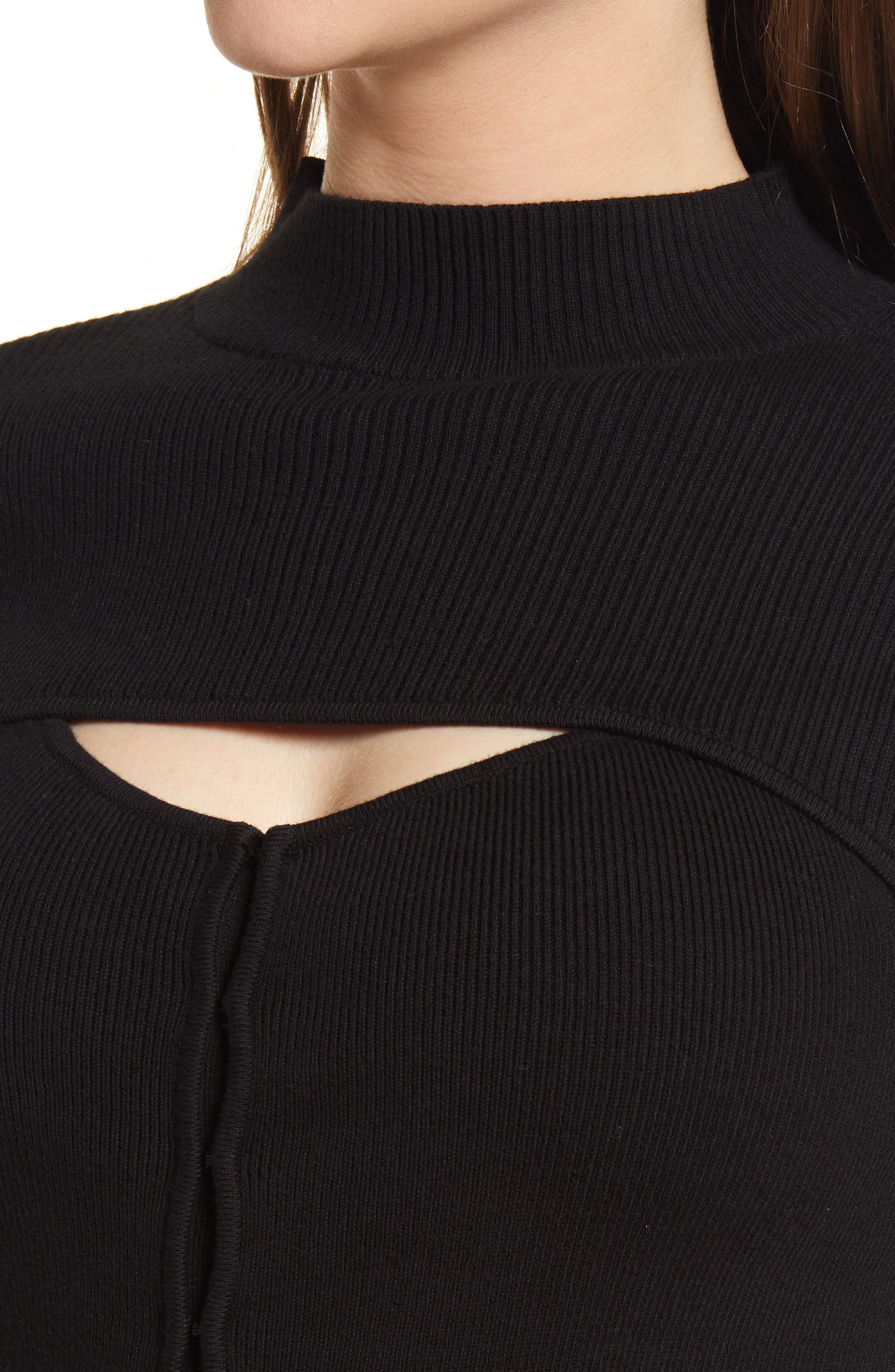 Open Edit Cutout Detail Cotton Blend Corset Sweater | Nordstrom