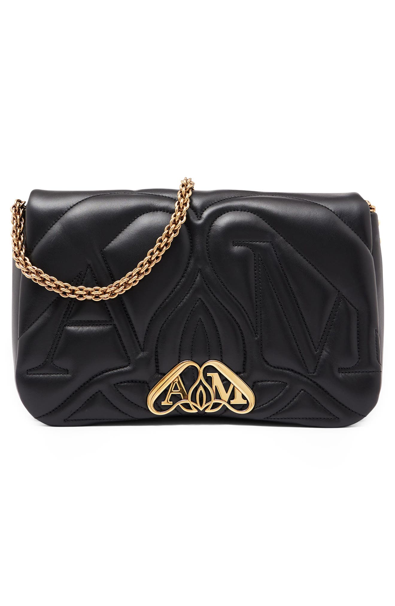 McQueen Exploded Seal Quilted Leather Shoulder Bag | Nordstrom