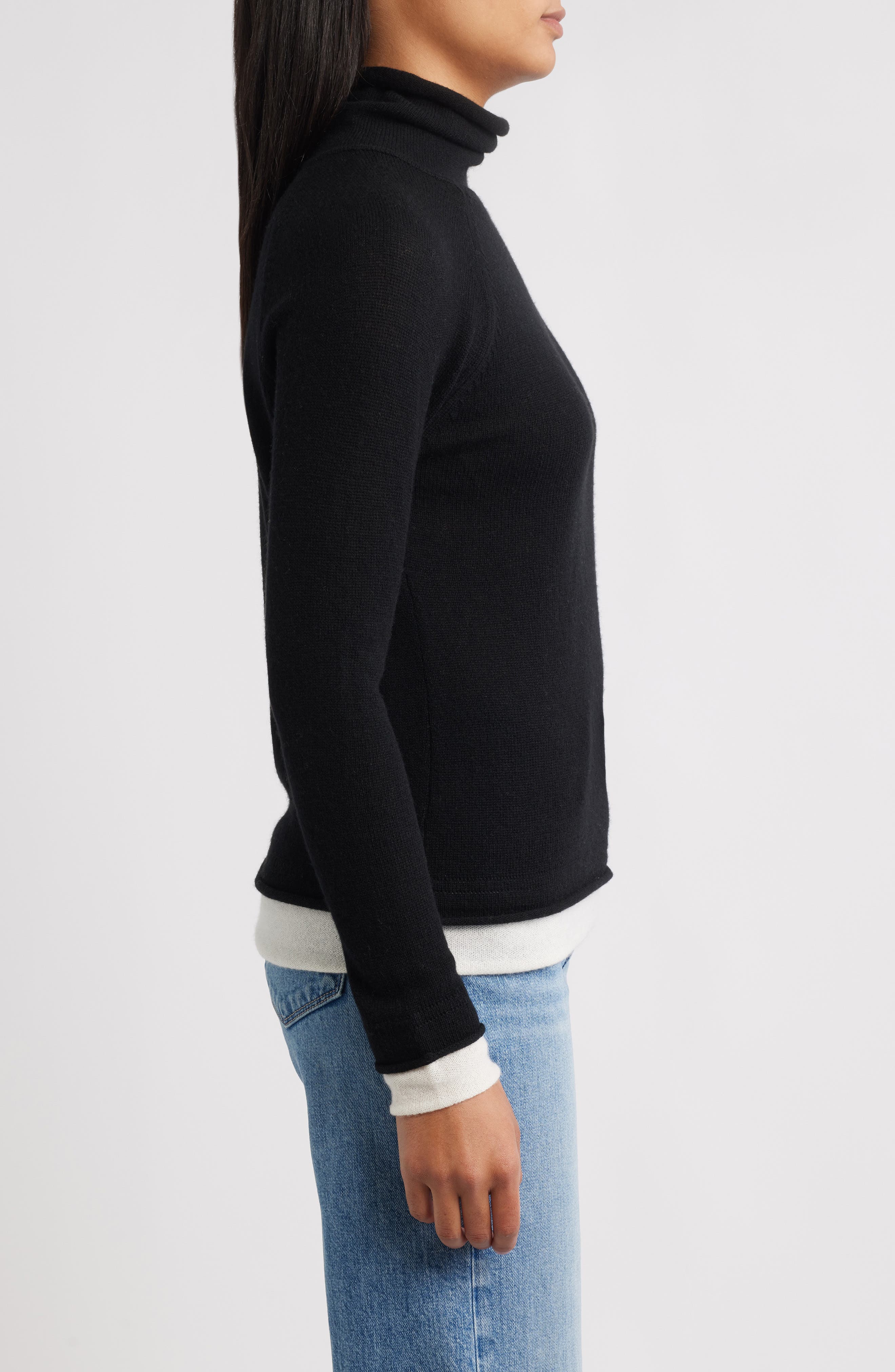 Griffen Layered Look Wool & Cashmere Turtleneck Sweater | Nordstromrack