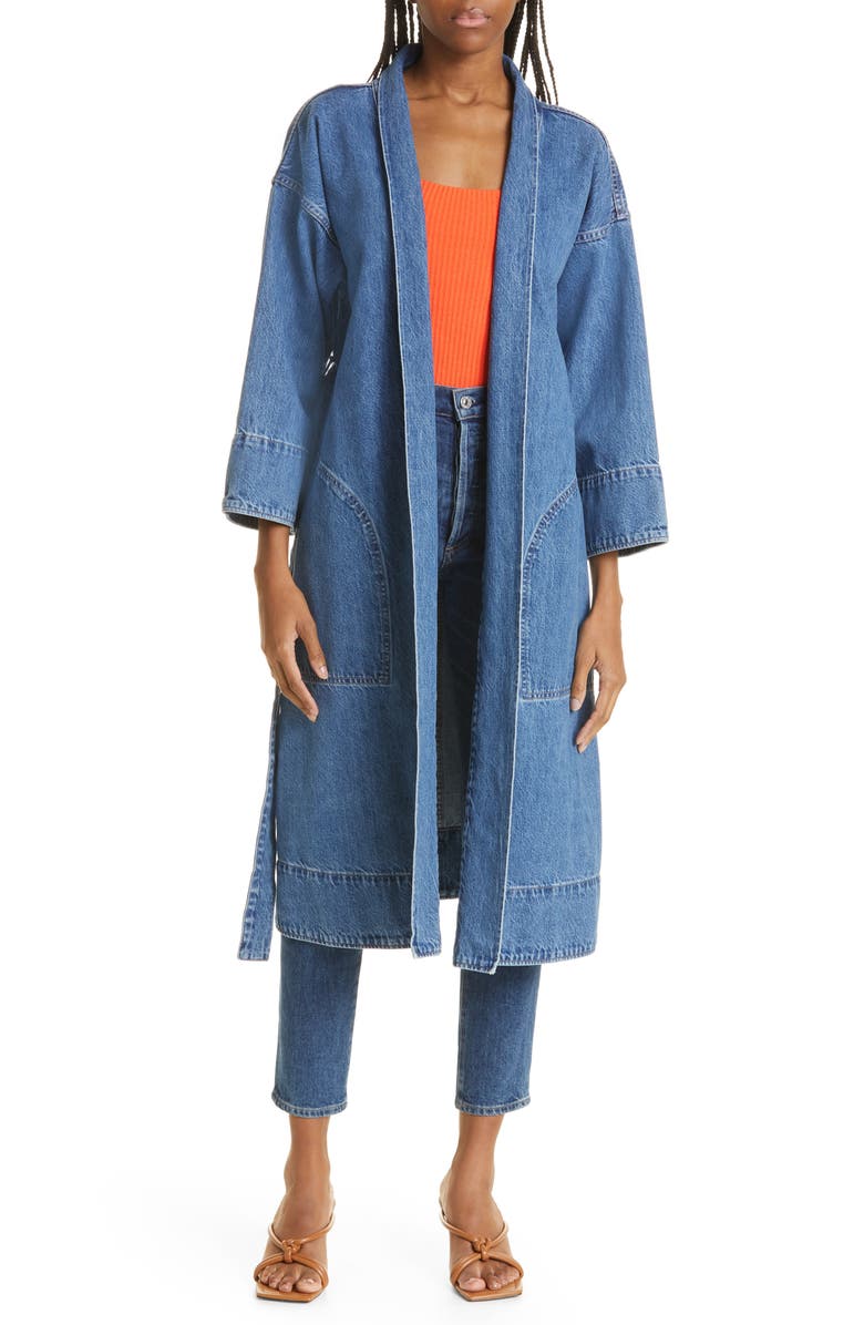 Mara Hoffman Adrian Tie Waist Midi Organic Cotton Denim Jacket ...