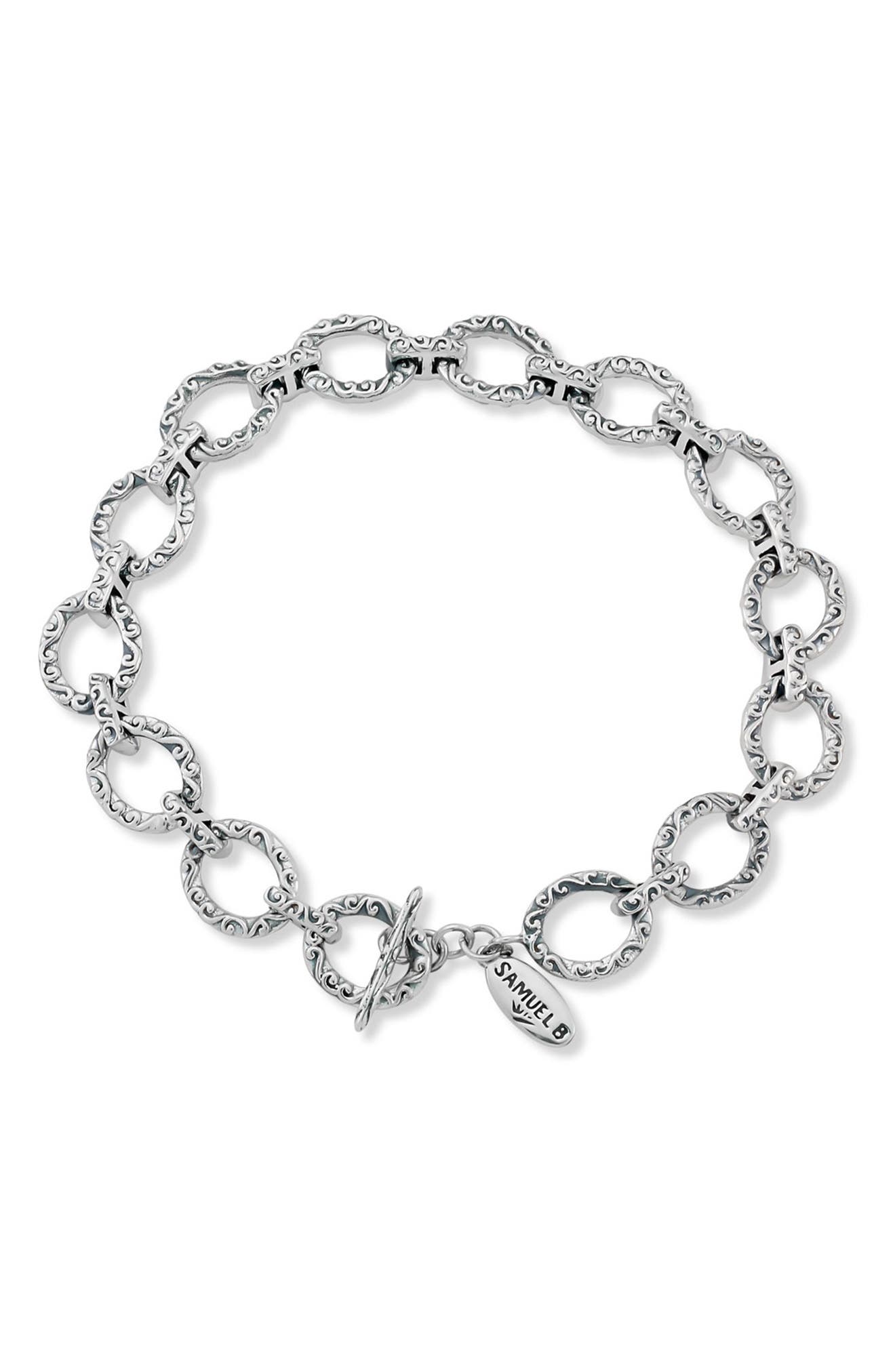 SAMUEL B. Sterling Silver Circle Link Bracelet | Nordstromrack