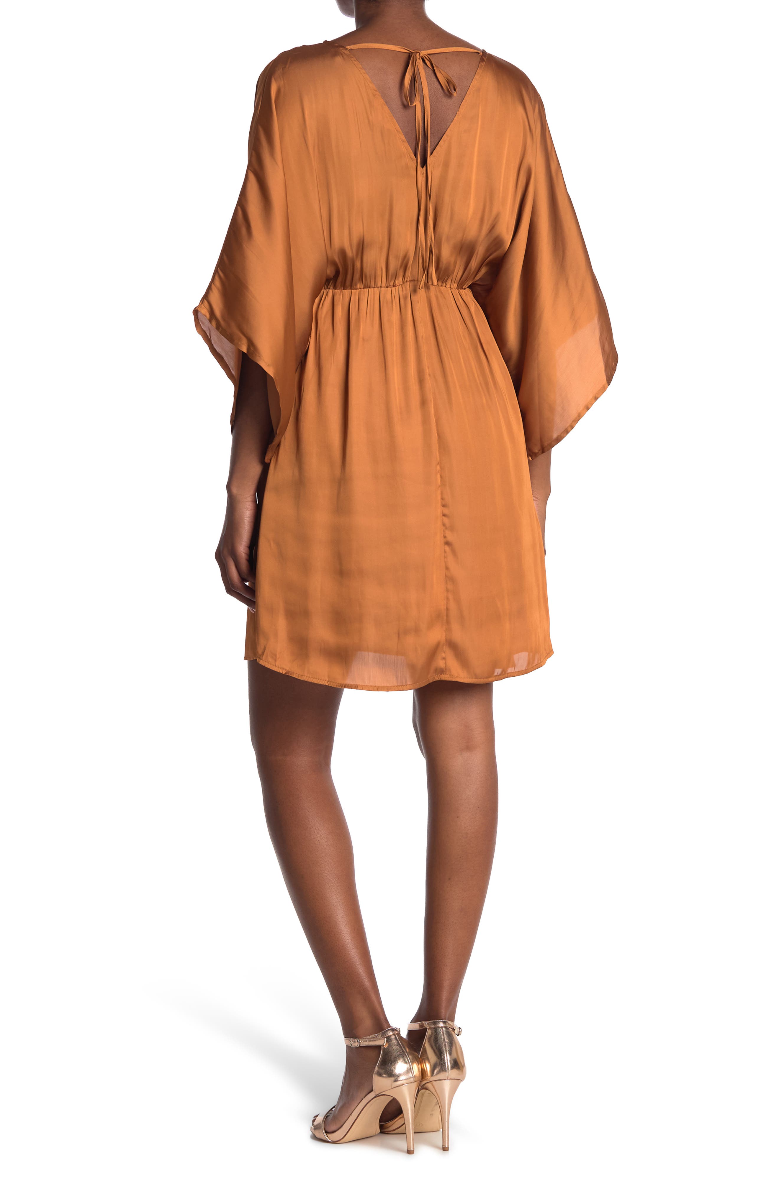 ONE ONE SIX Dolman Sleeve Pleated Satin Mini Dress | Nordstromrack
