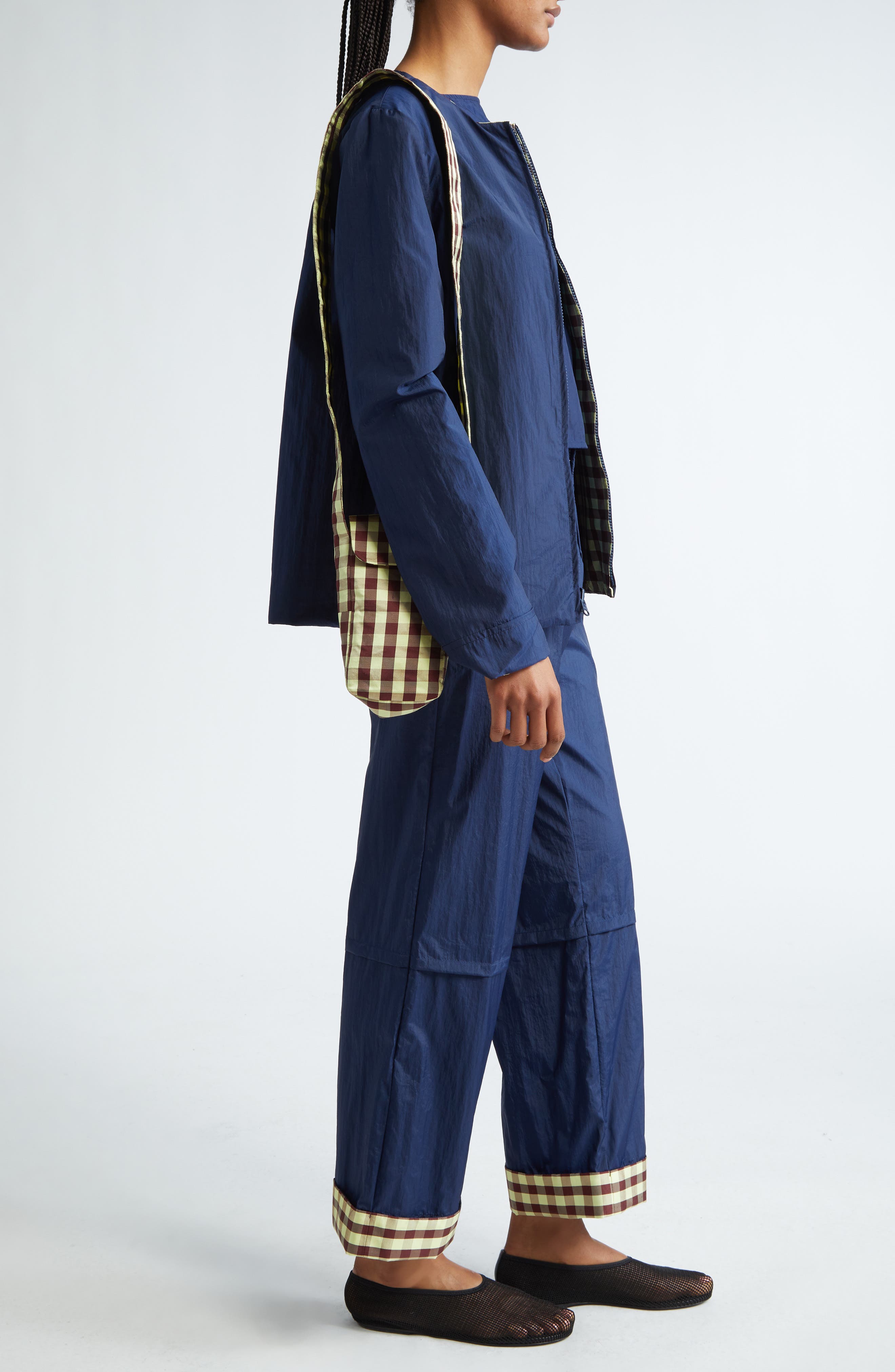 COMING OF AGE Gingham Silk Taffeta iPhone Crossbody Bag | Nordstromrack
