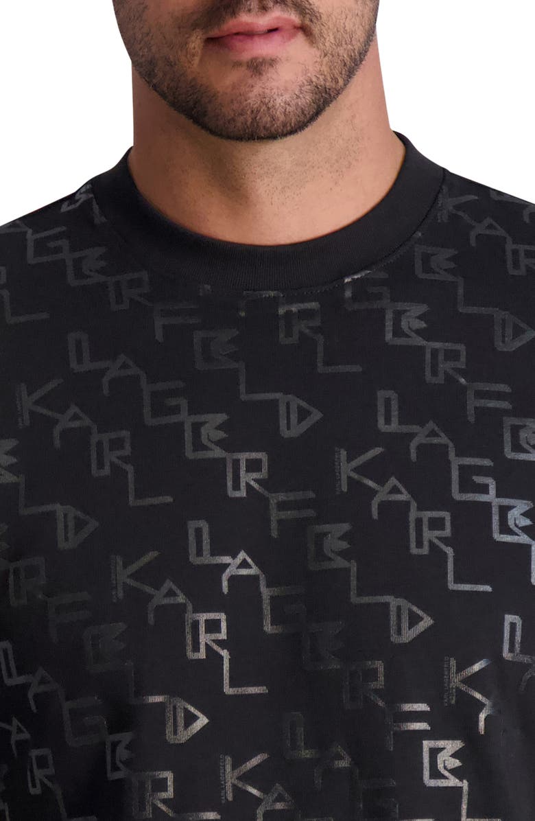 Karl Lagerfeld Paris White Label Allover Logo Organic Cotton T-Shirt ...