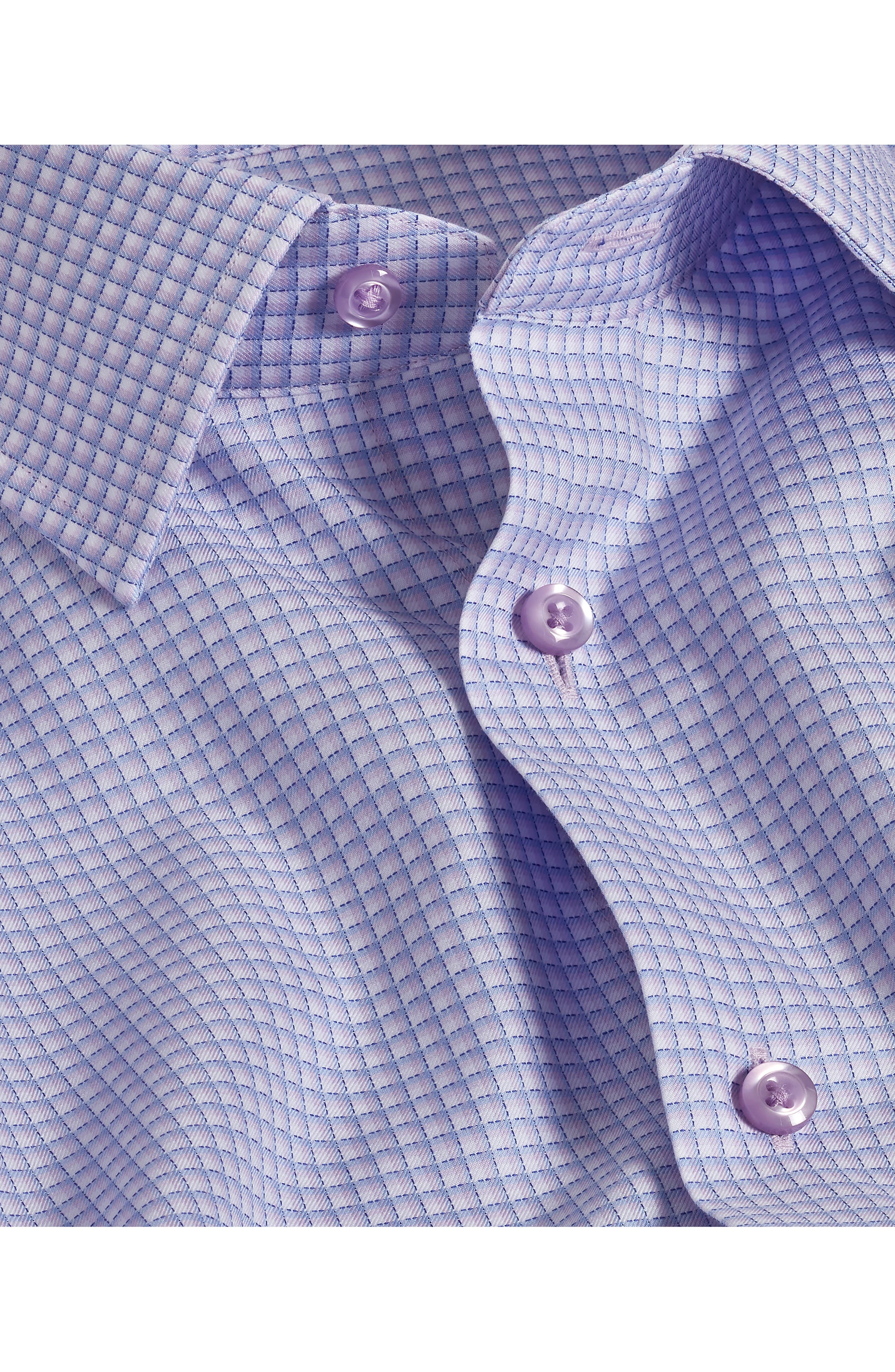David Donahue Trim Fit Micro Check Dobby Dress Shirt | Nordstromrack