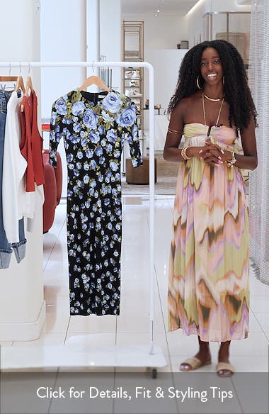 Alice + Olivia Delora Floral Jersey Midi Dress | Nordstromrack