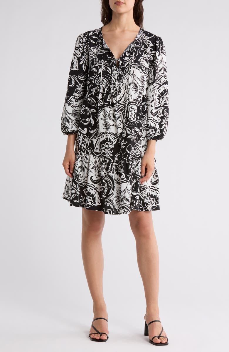 Ellen Tracy Double Tie Keyhole Tiered Babydoll Dress | Nordstromrack